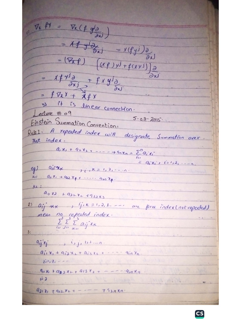 Einstein Summation | PDF