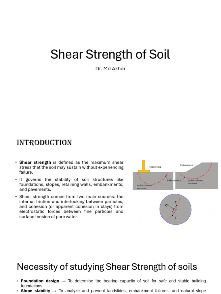 Shear Strength of Soil | PDF | Soil Mechanics | Mechanical Engineering