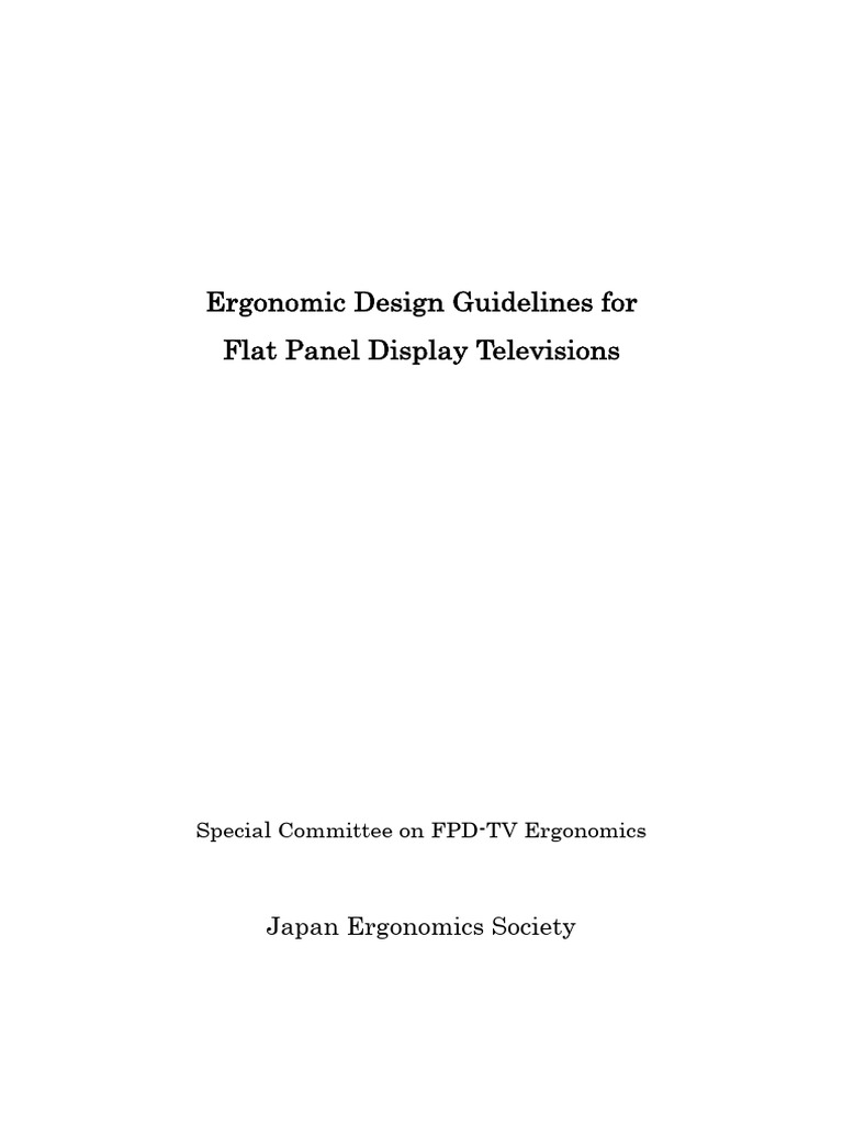 Ergonomic Design Guidelines For Flat Panel Display Televisions | PDF ...