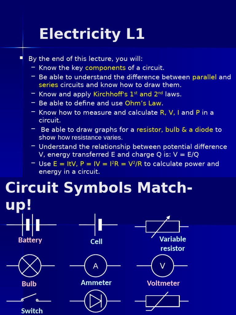 Electricity L1 - Introduction To Circuits ZK | PDF | Series And ...