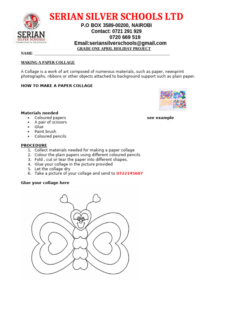 Grade One Paper Collage Project Guide | PDF