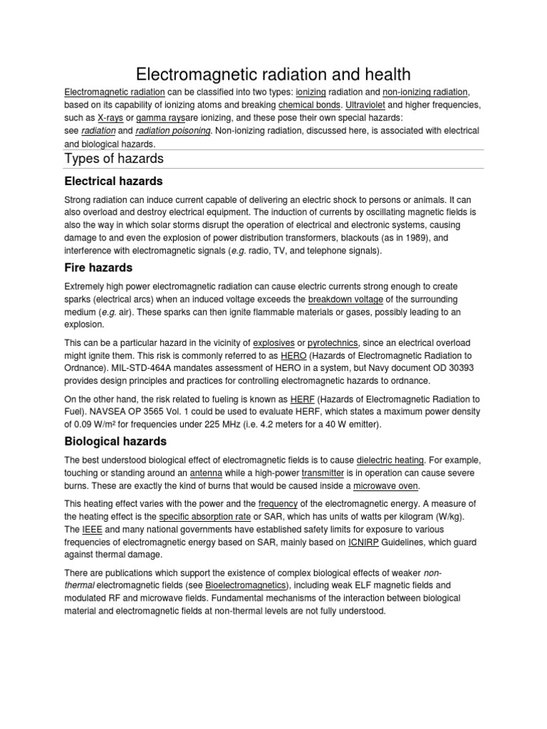 Electromagnetic Radiation and Health | PDF | Electromagnetic Radiation ...