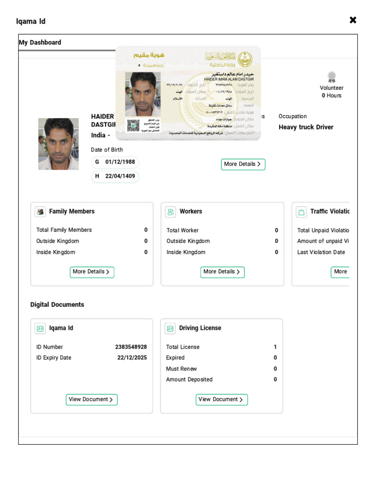 Dashboard Overview for Haider Alam | PDF