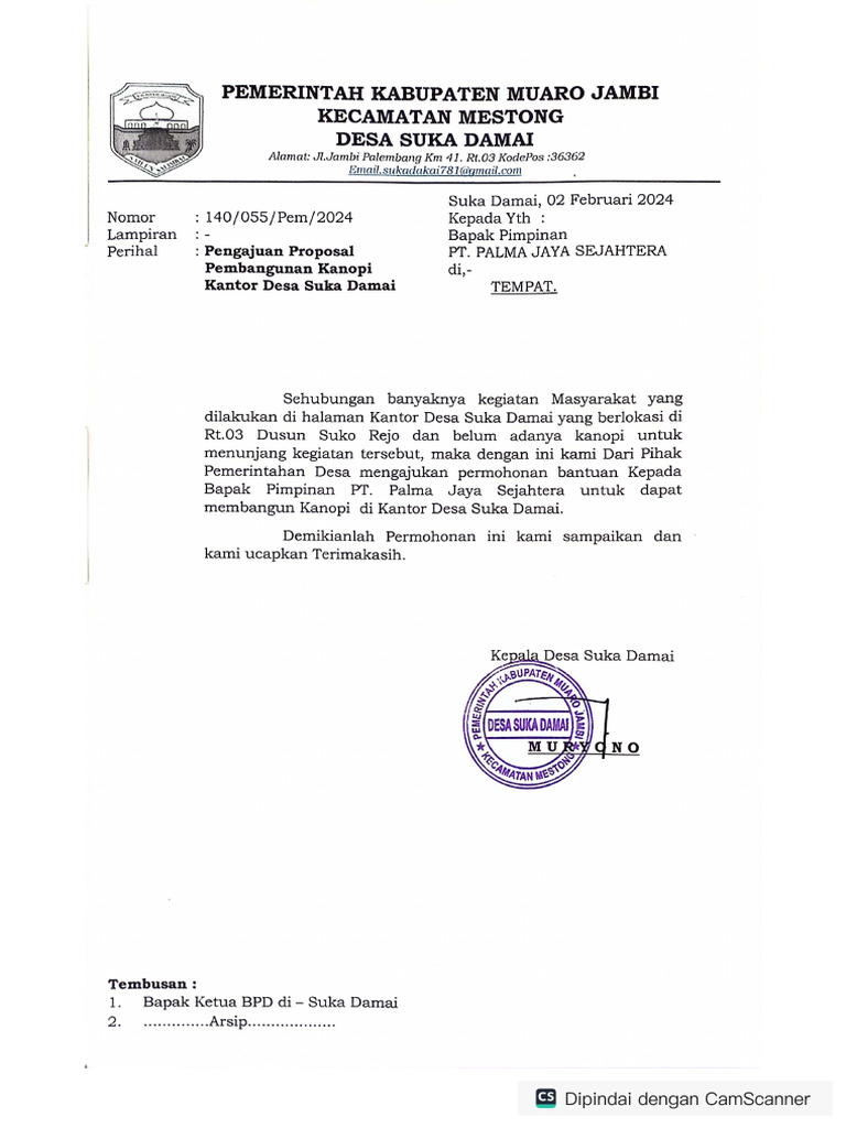 Proposal Kanopi Kantor Desa | PDF