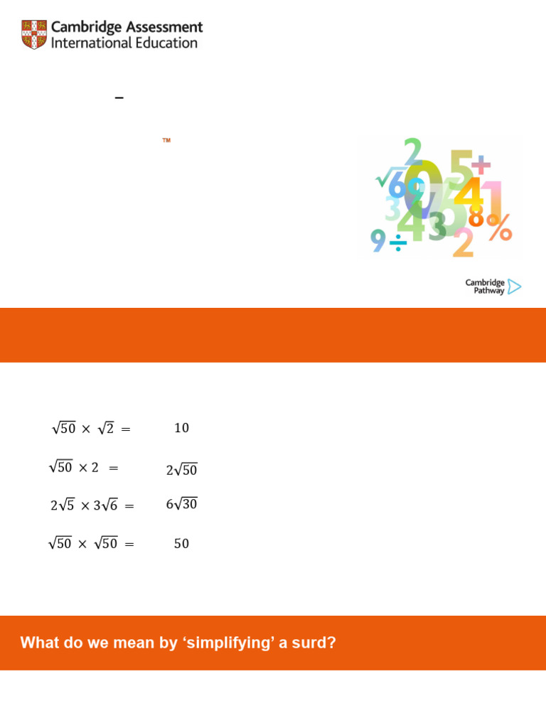 Simplifying Surds for IGCSE Math | PDF