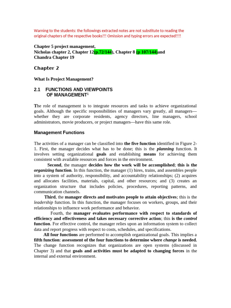 CH 5 Project Management | PDF | Project Management | Audit