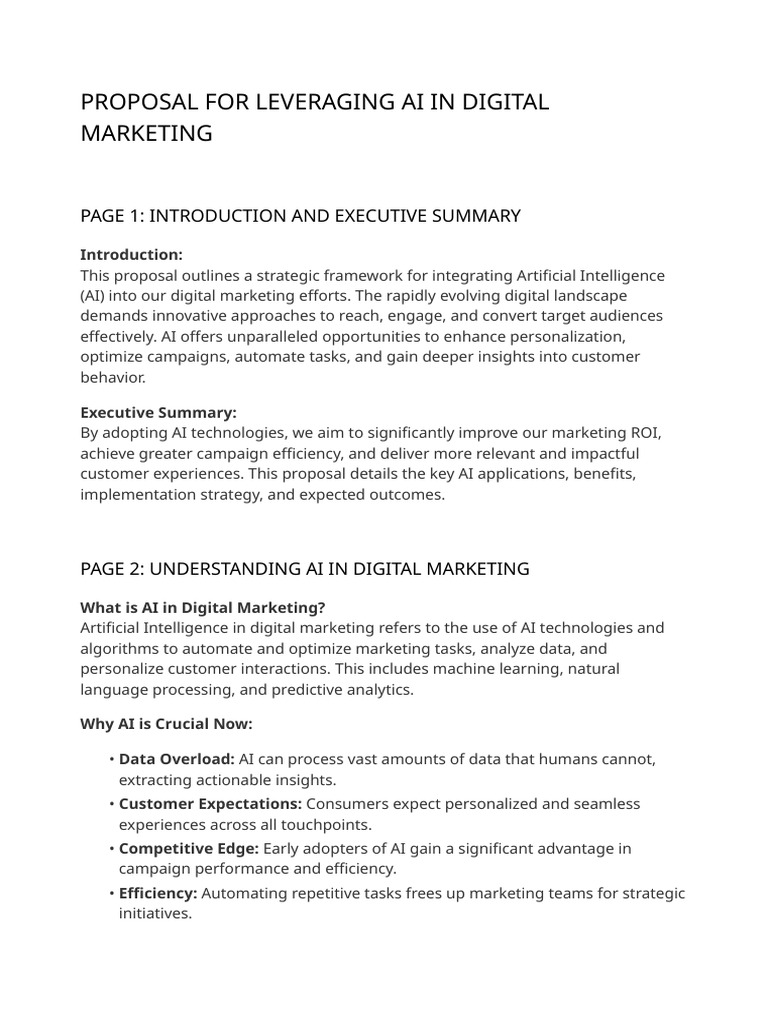 AI in Digital Marketing Plan | PDF