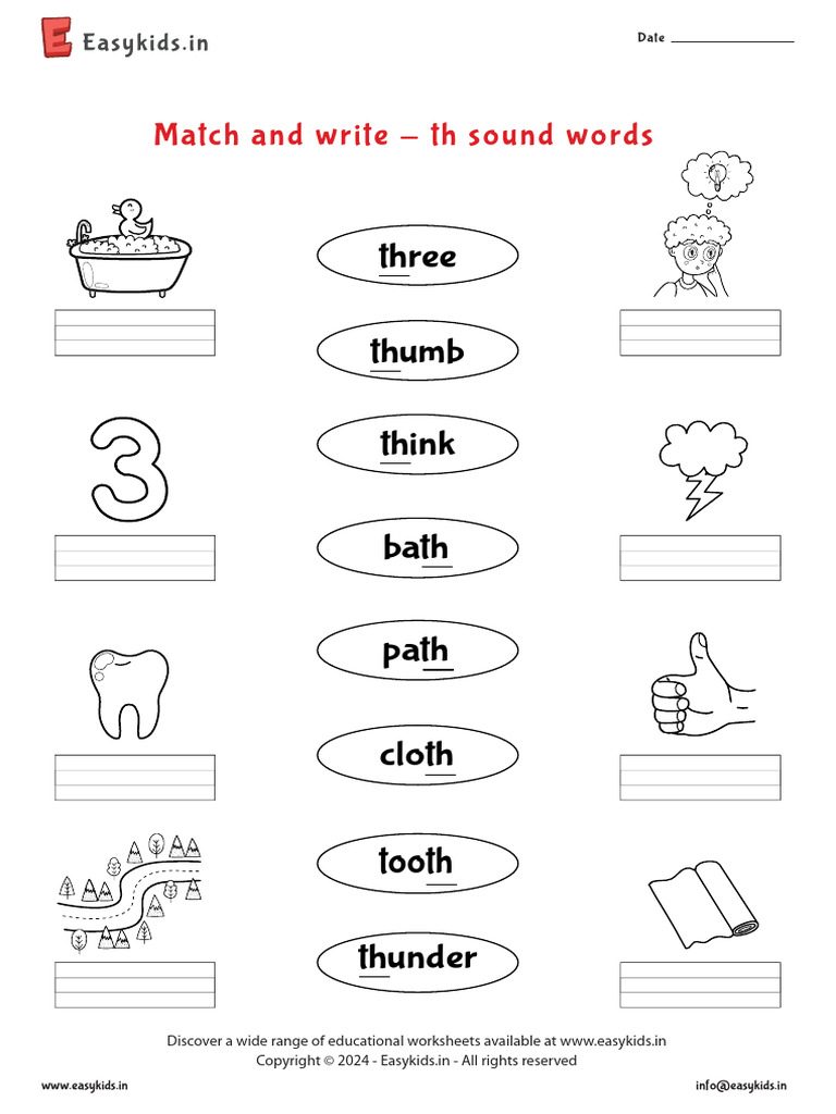 Soft TH Sound Word Worksheets | PDF