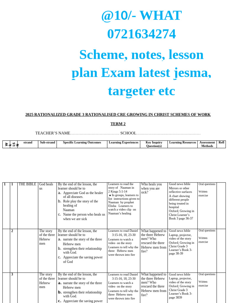 Grade 3 Christian Education Lesson Plans | PDF | Jesus | Easter