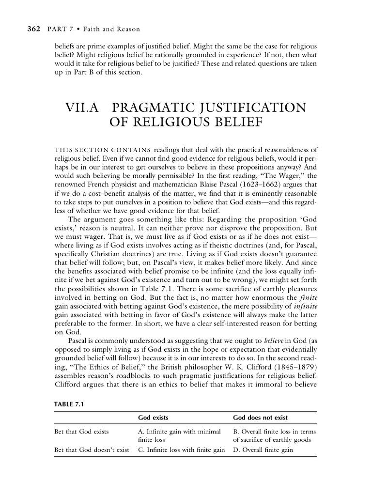 Religious Beliefs Pragmatic | PDF | Rationality | Faith