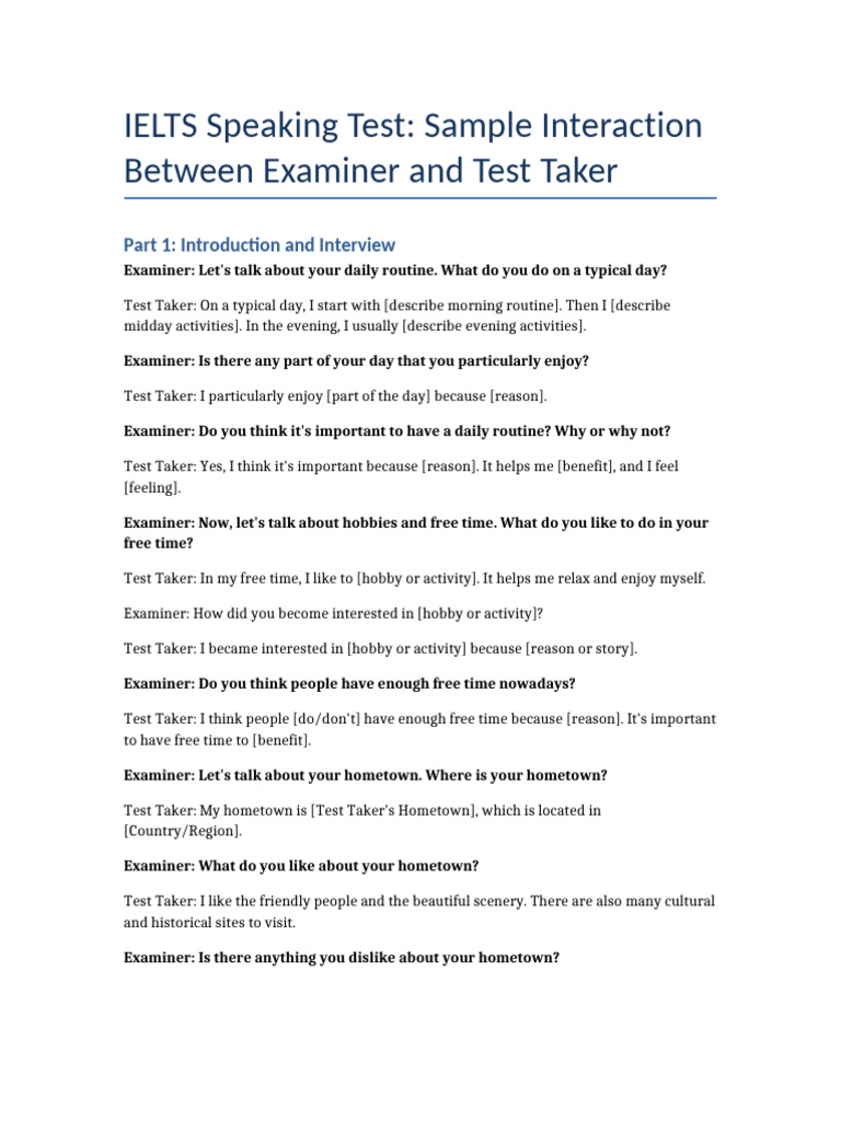 IELTS Speaking Test Sample Updated | PDF | Cost Of Living | Tourism