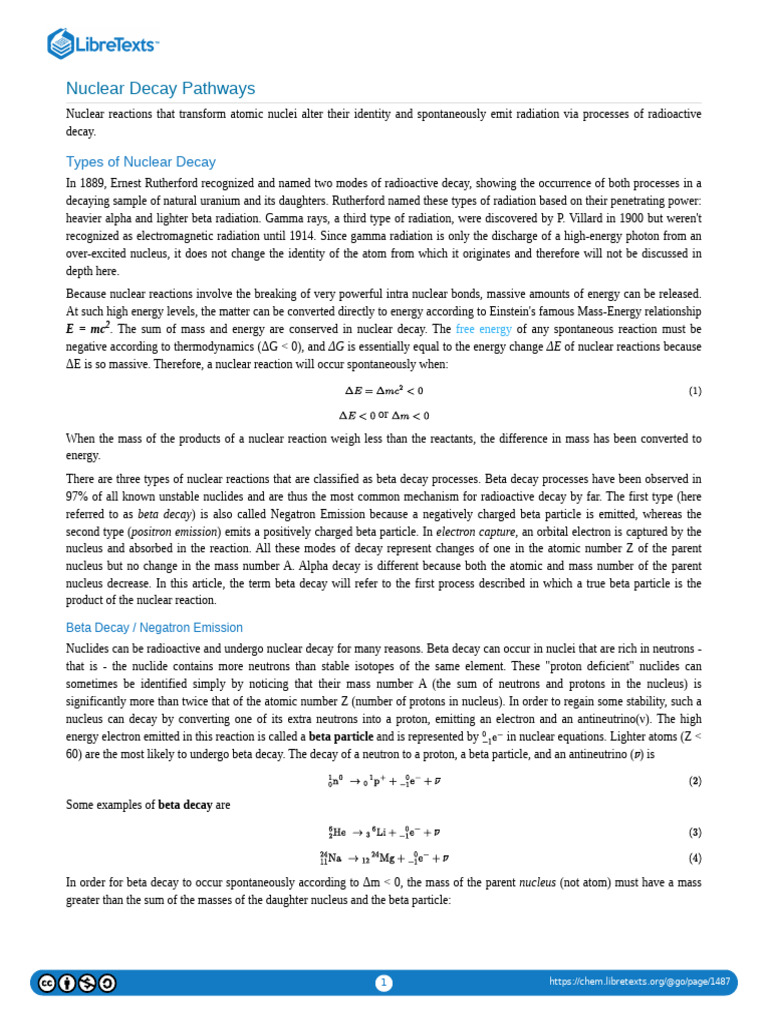 Types of Nuclear Decay Explained | PDF | Radioactive Decay | Nuclear ...