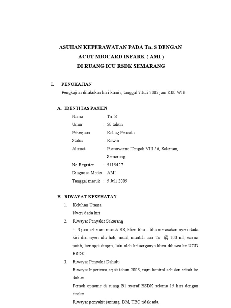 Askep ICU DGN AMI | PDF