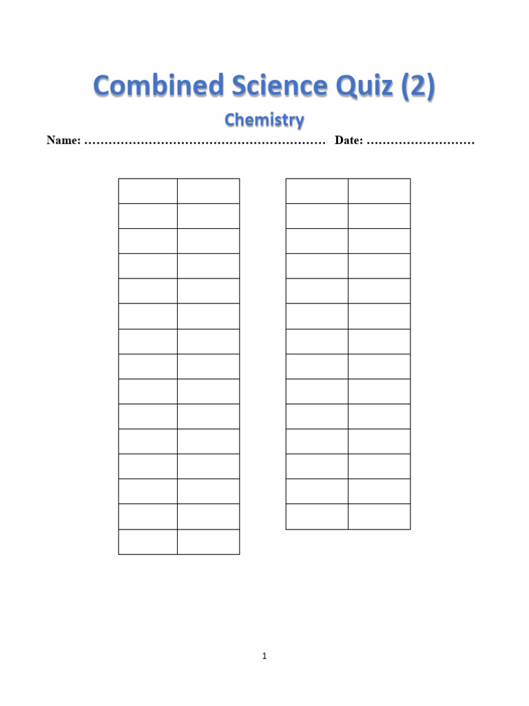 Combined Science Quiz 2 | PDF