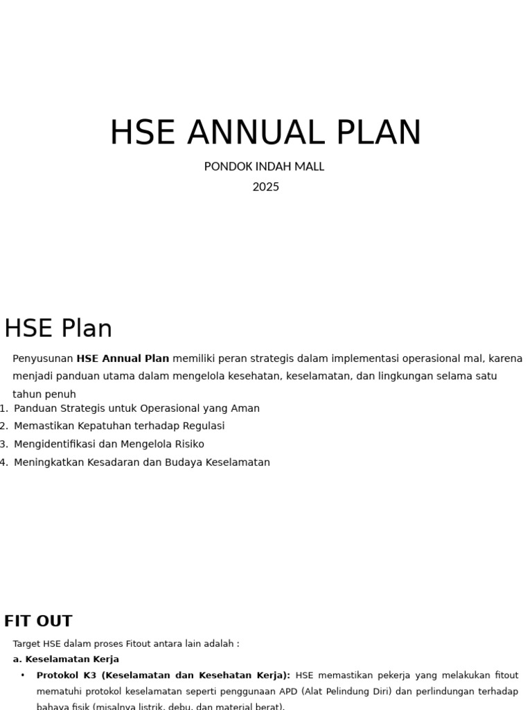 Hse Annual Plan | PDF