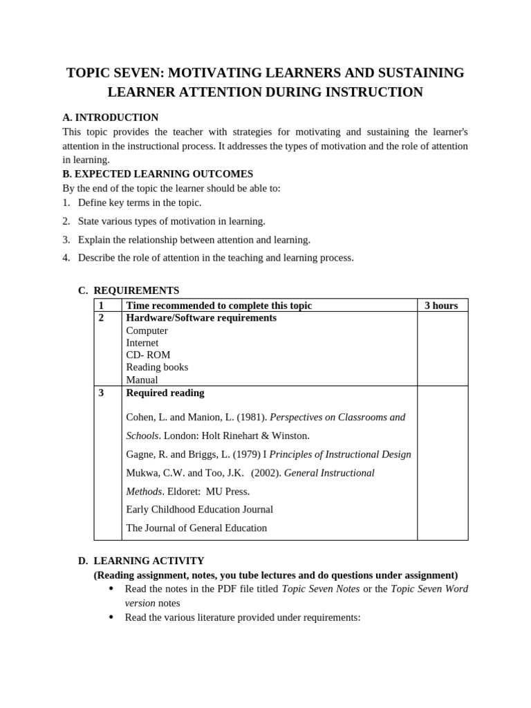 Topic Seven ECT 210 General Teaching Methods in Education TMUC | PDF ...
