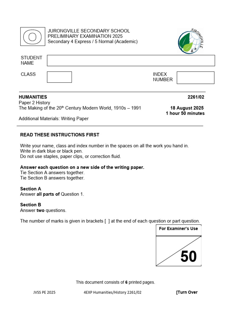 Jvss 2025 Elective History 4e5n Prelims | PDF | Korean War | Soviet Union