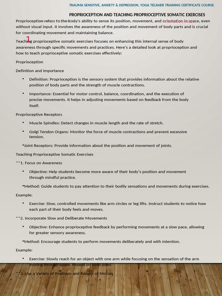 Proprioception and Teaching Proprioceptive Somatic Exercises | PDF | Neuroscience | Nervous System
