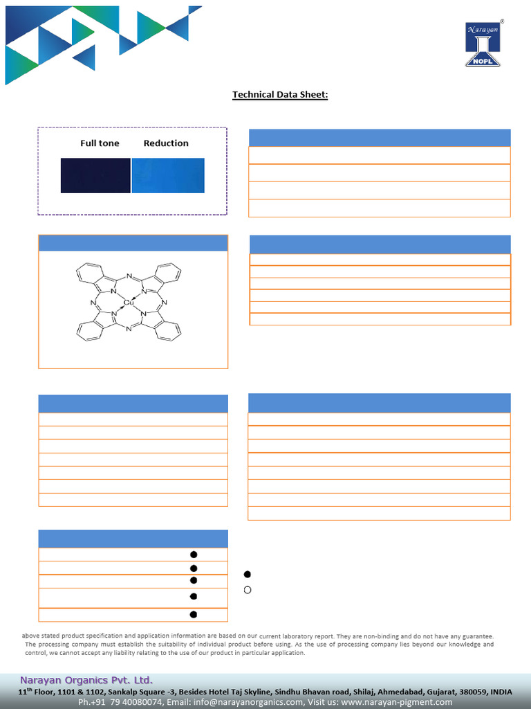 TDS Pigment Blue 15.3 N5518 | PDF | Chemical Substances | Chemical ...