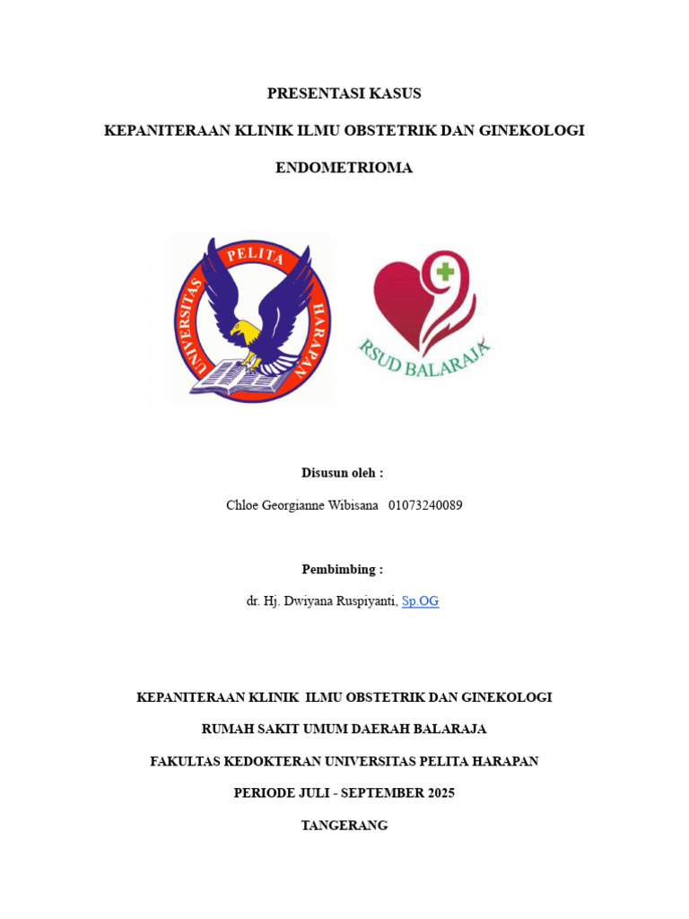 Endometrioma Presentasi Kasus Chloe Georgianne | PDF
