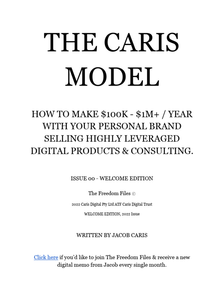 Caris Model: Earn $100K-$1M+ Annually | PDF | Brand