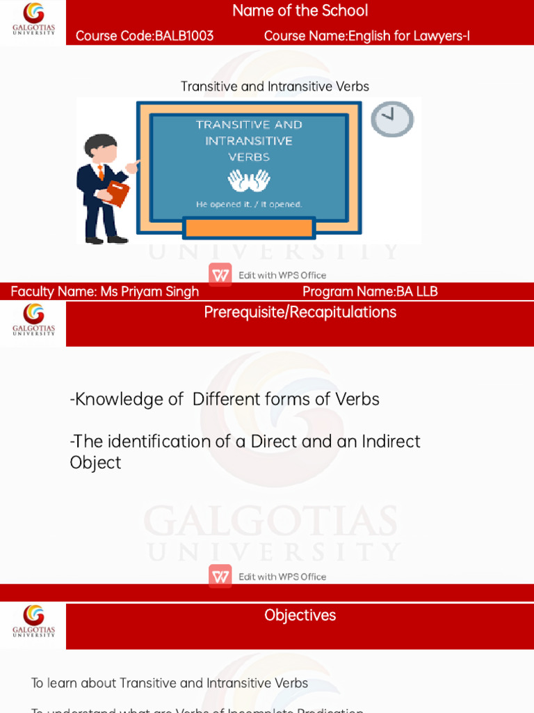 Transitive and Transitive Verbs | PDF | Verb | Subject (Grammar)