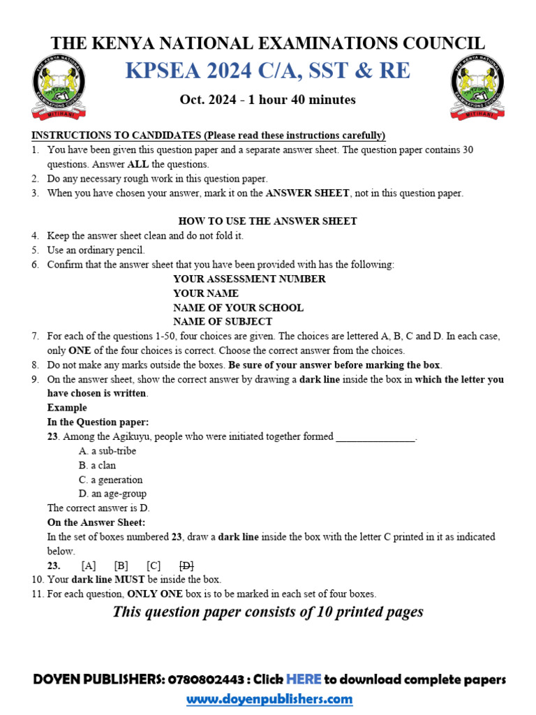 Kpsea 2024 CA SST Re Assessment | PDF