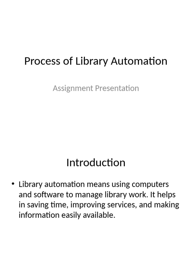 Process of Library Automation | PDF