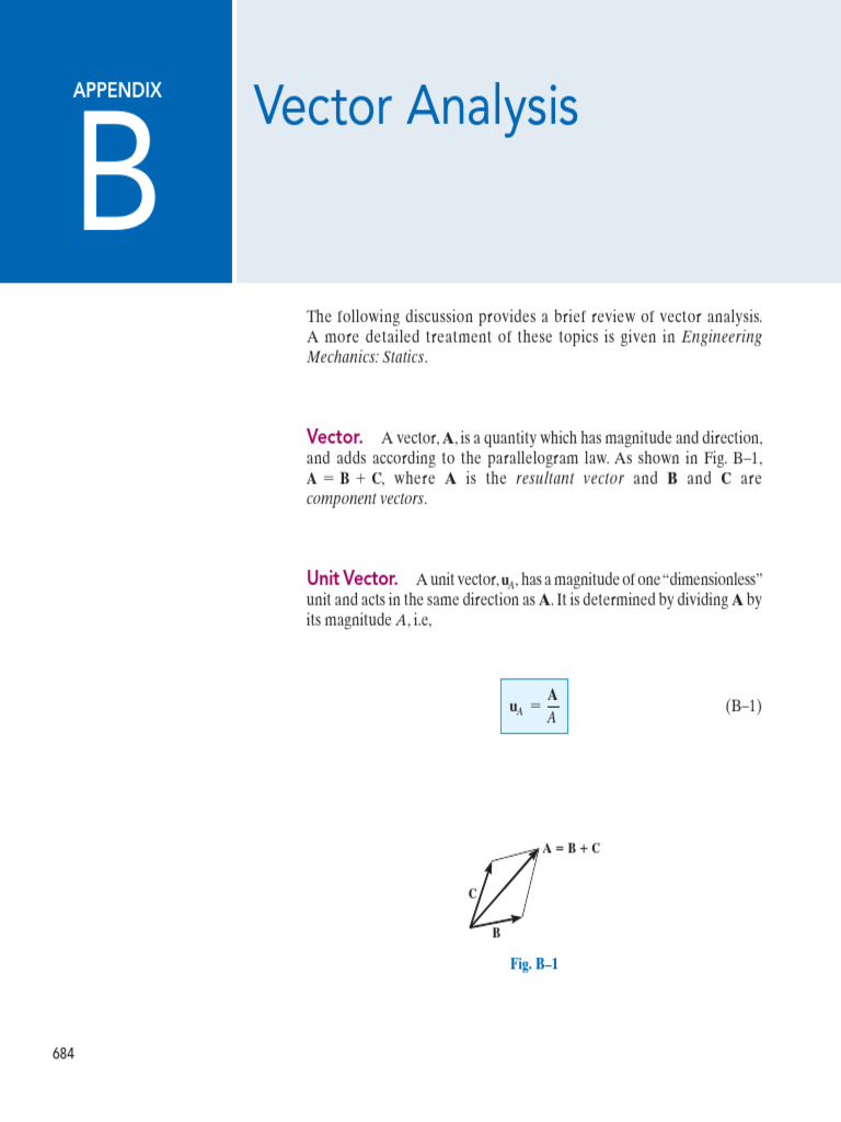 (MAE 202) Appendix B Vector Analysis | PDF | Euclidean Vector | Abstract Algebra