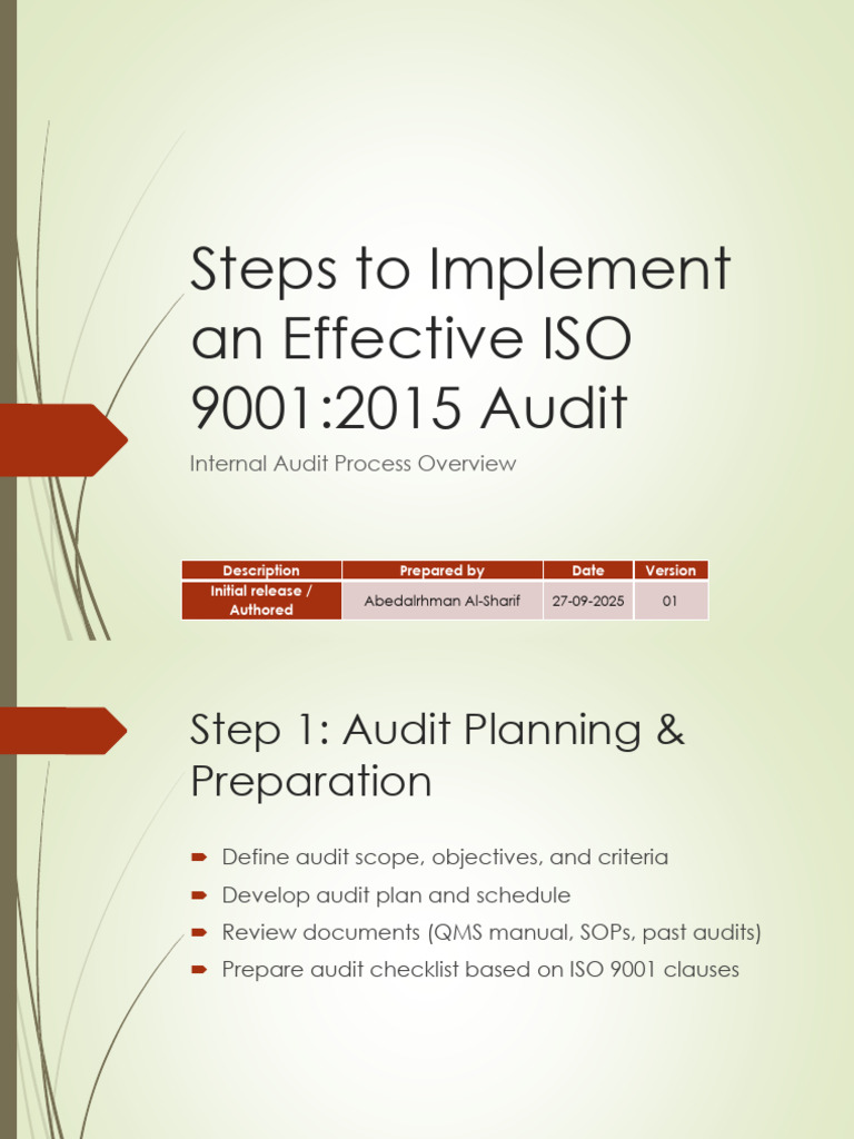 ISO 90012015 - Key Steps For Effective Internal Audits | PDF | Audit ...