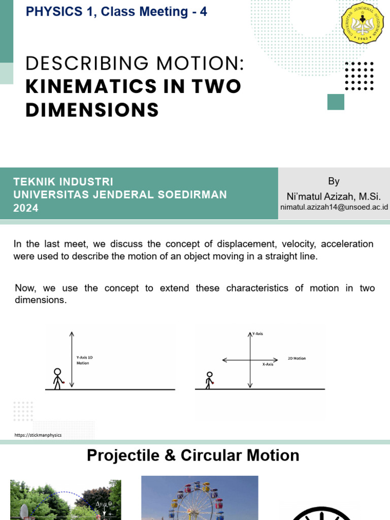 T. Indutsri - Kinematic in Two Dimensions | PDF | Acceleration | Velocity