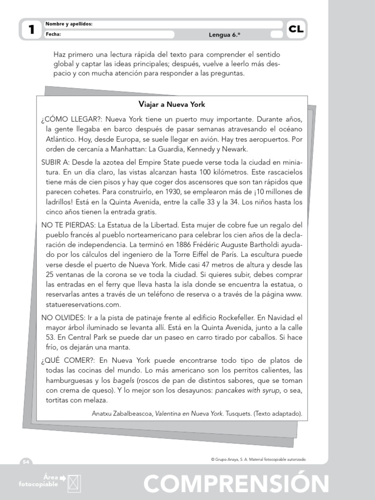 Fichas Comprensión Lectora | PDF | Palanca | Insectos