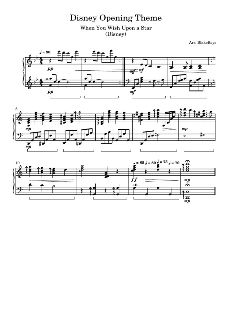 Disney Opening Theme - Disney Disney Opening Theme | PDF