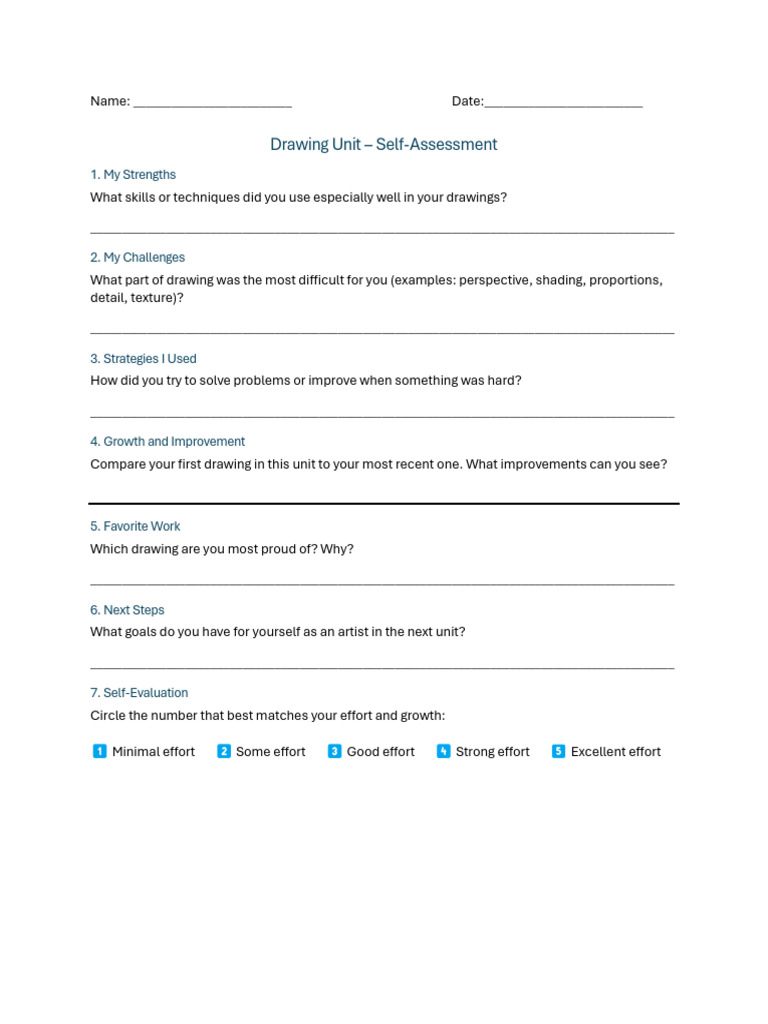 Drawing Unit - Self-Assessment | PDF