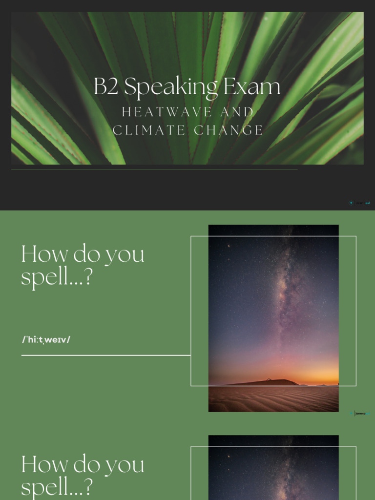 B2 Speaking Exam: Heatwave Vocabulary | PDF