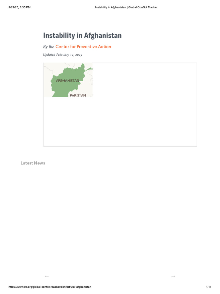 Instability in Afghanistan - Global Conflict Tracker | PDF ...