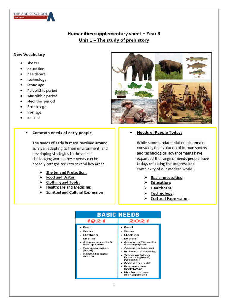 Year 3 Supplementary Sheet July August 25 | PDF | Stone Age | Bronze