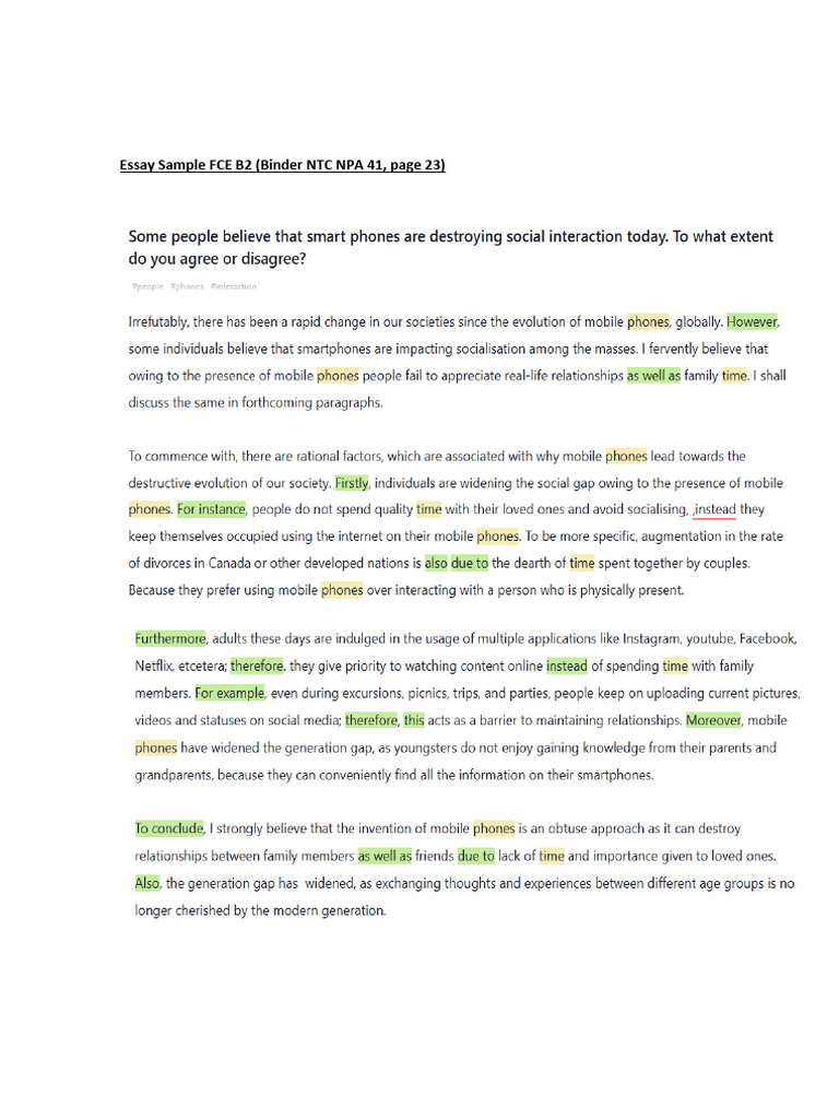 Essay Sample FCE B2 Binder NTC NPA 41-Page 23 | PDF