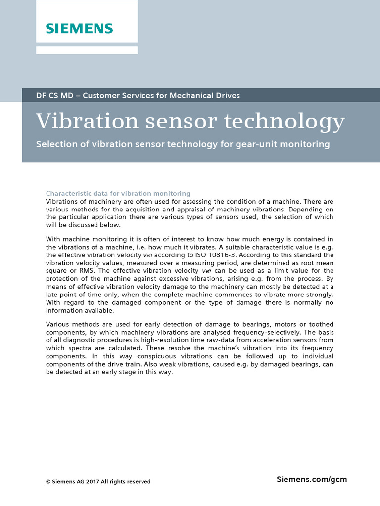 3 Technote Vibration Sensor Technology en | PDF | Machines | Sensor
