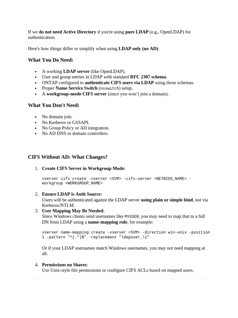 LDAP Wihout AD - Integration ONTAP | PDF | Active Directory | Utility Software