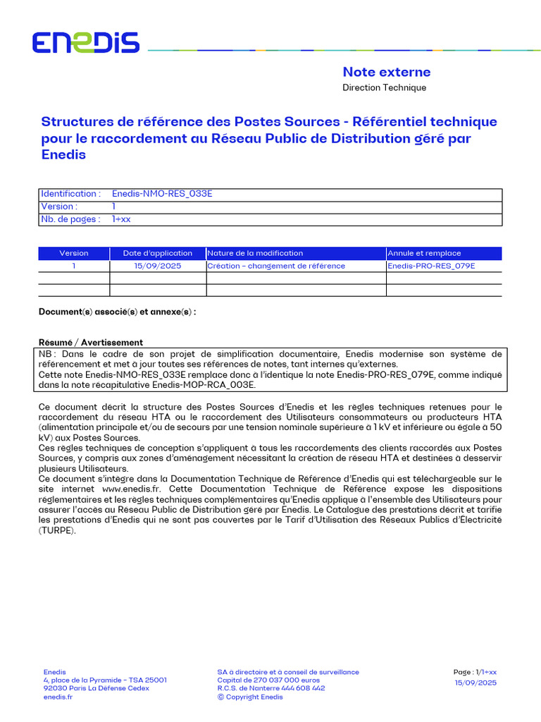 Structures des Postes Sources Enedis | PDF | Réseau de distribution ...