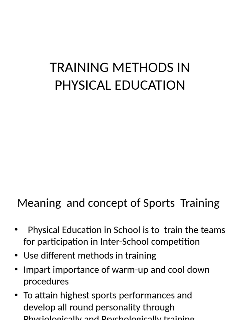 Training Methods in Physical Education | PDF | Physical Fitness ...