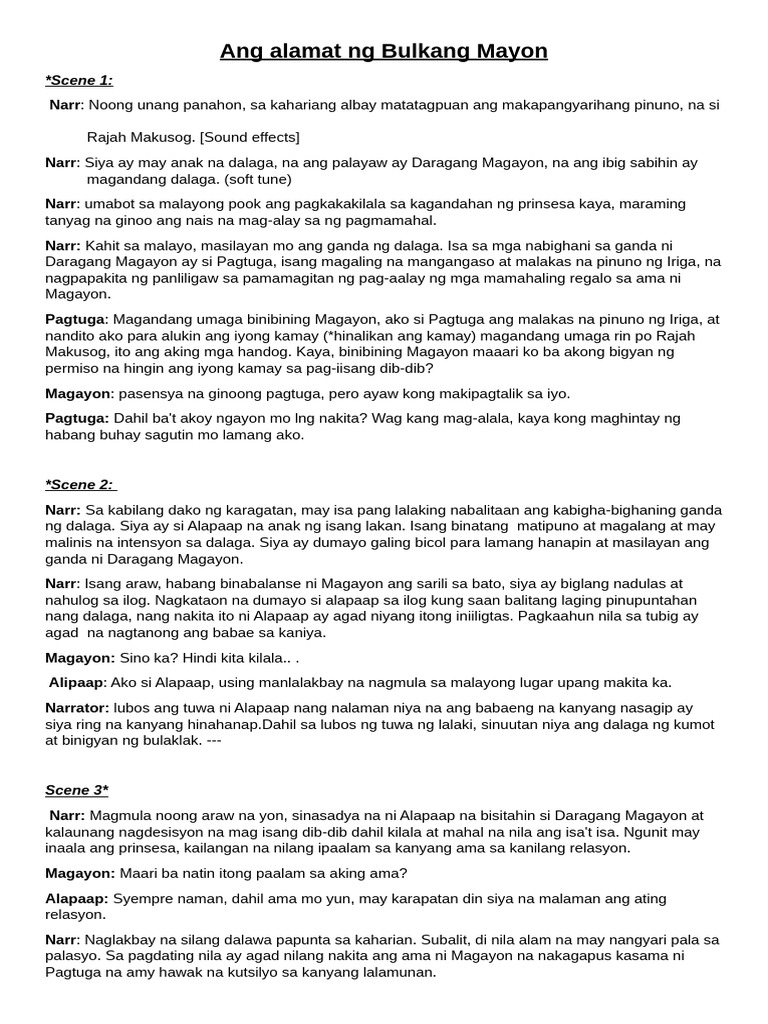 Ang Alamat NG Bulkang Mayon | PDF