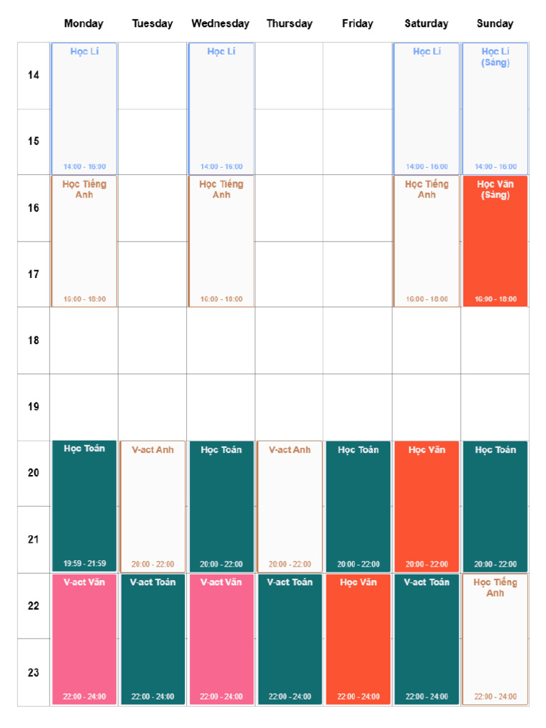 Free Online Schedule Maker - Weekly - Daily Planning | PDF