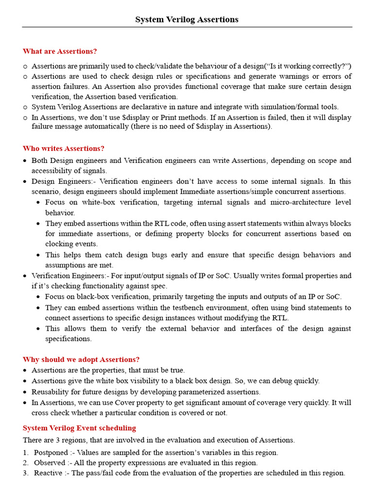 System Verilog Assertions | PDF | Formal Verification | Boolean Data Type