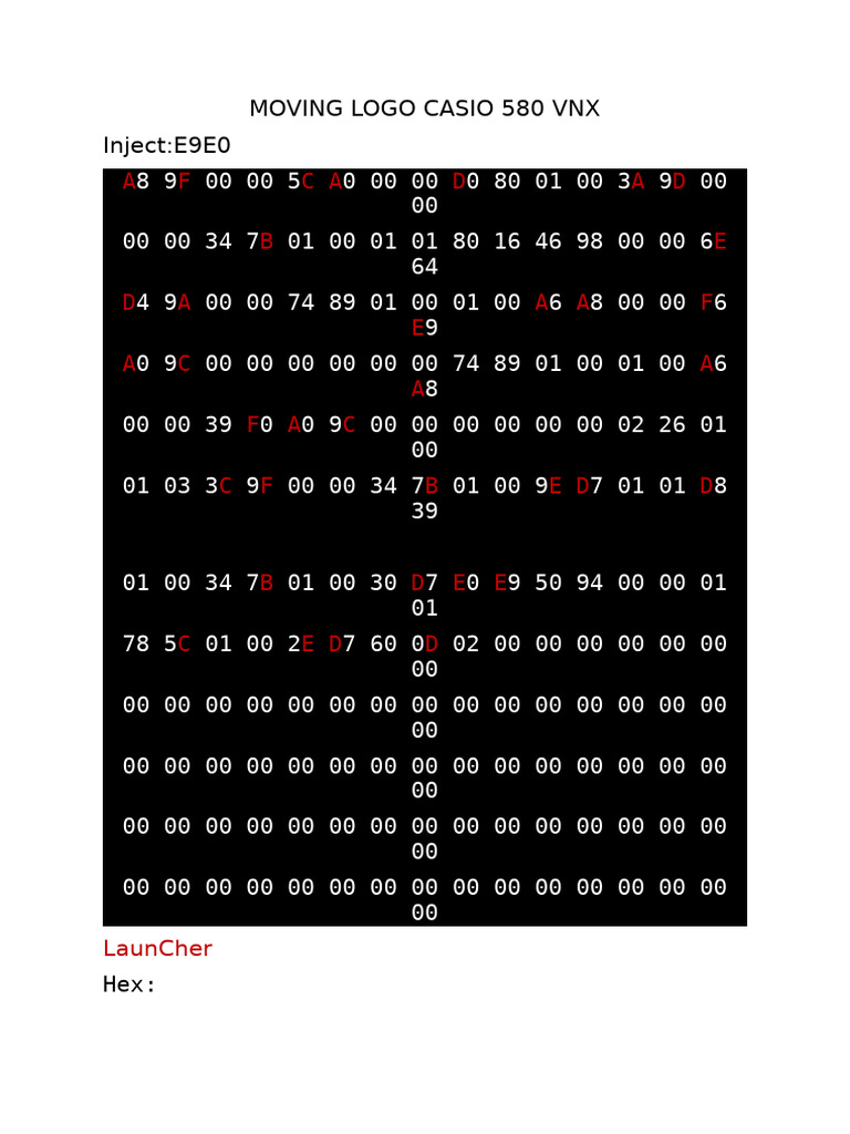Casio 580 VNX Logo Animation Guide | PDF