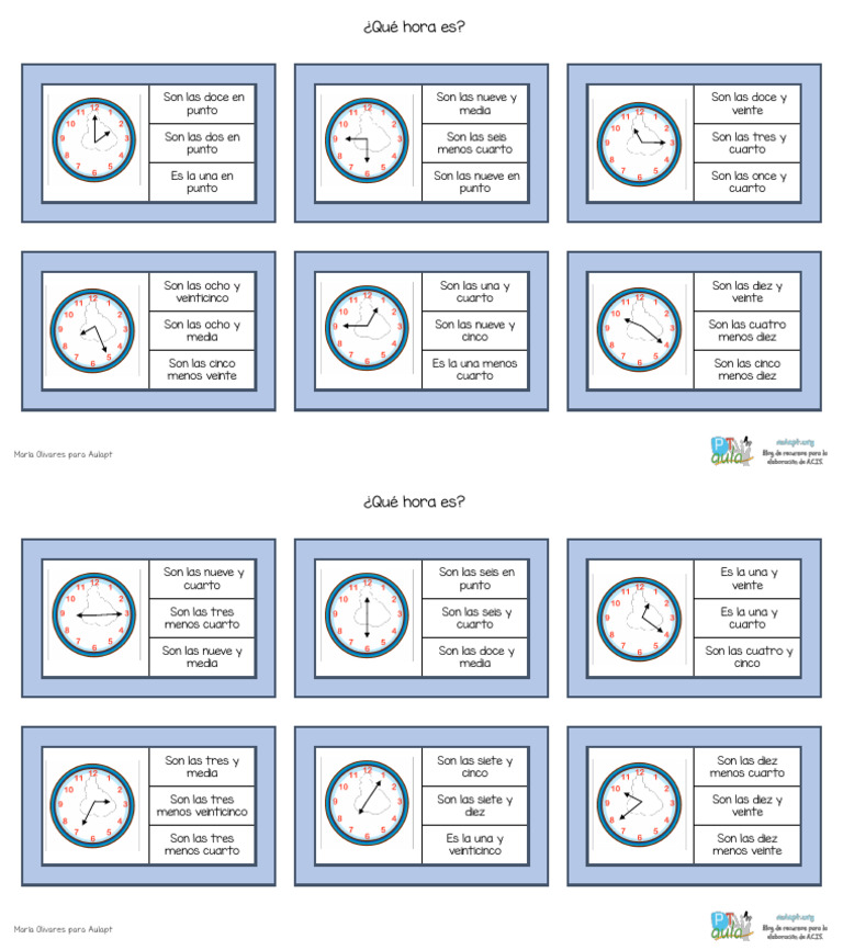 Cómo decir la hora en español | PDF