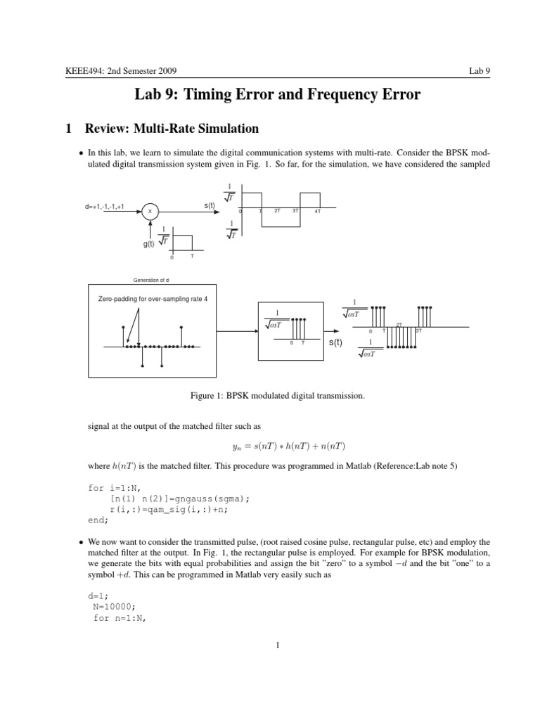 Lab 9: Timing Error and Frequency Error: 1 Review: Multi-Rate ...