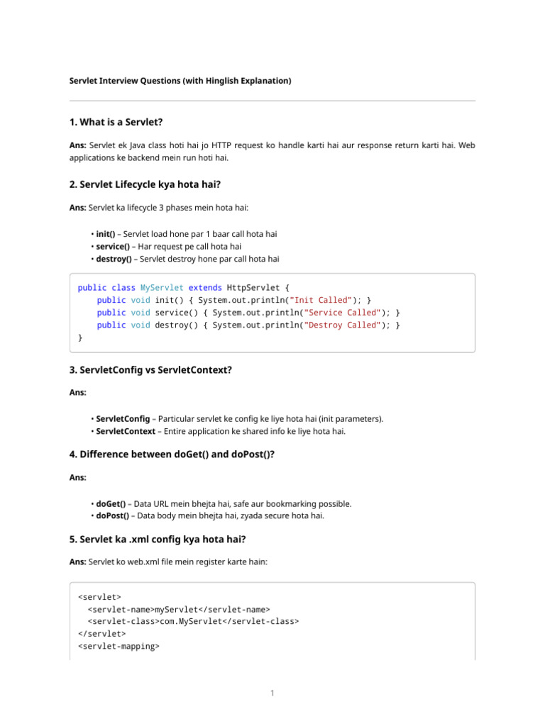 Servlet Interview Questions | PDF | Computing | Software