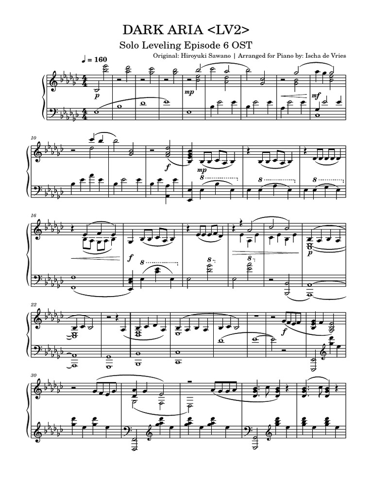 Dark Aria Piano Arrangement | PDF